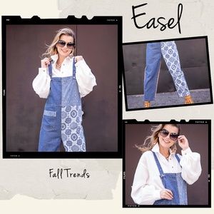 easel | Jeans | Easel Mix Print Relaxed Fit 0 Washed Cotton Denim ...